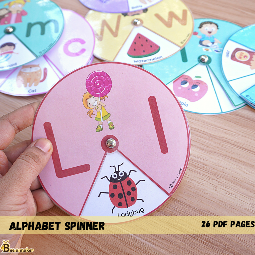 Alphabet Spinner PDF - bee.a.maker