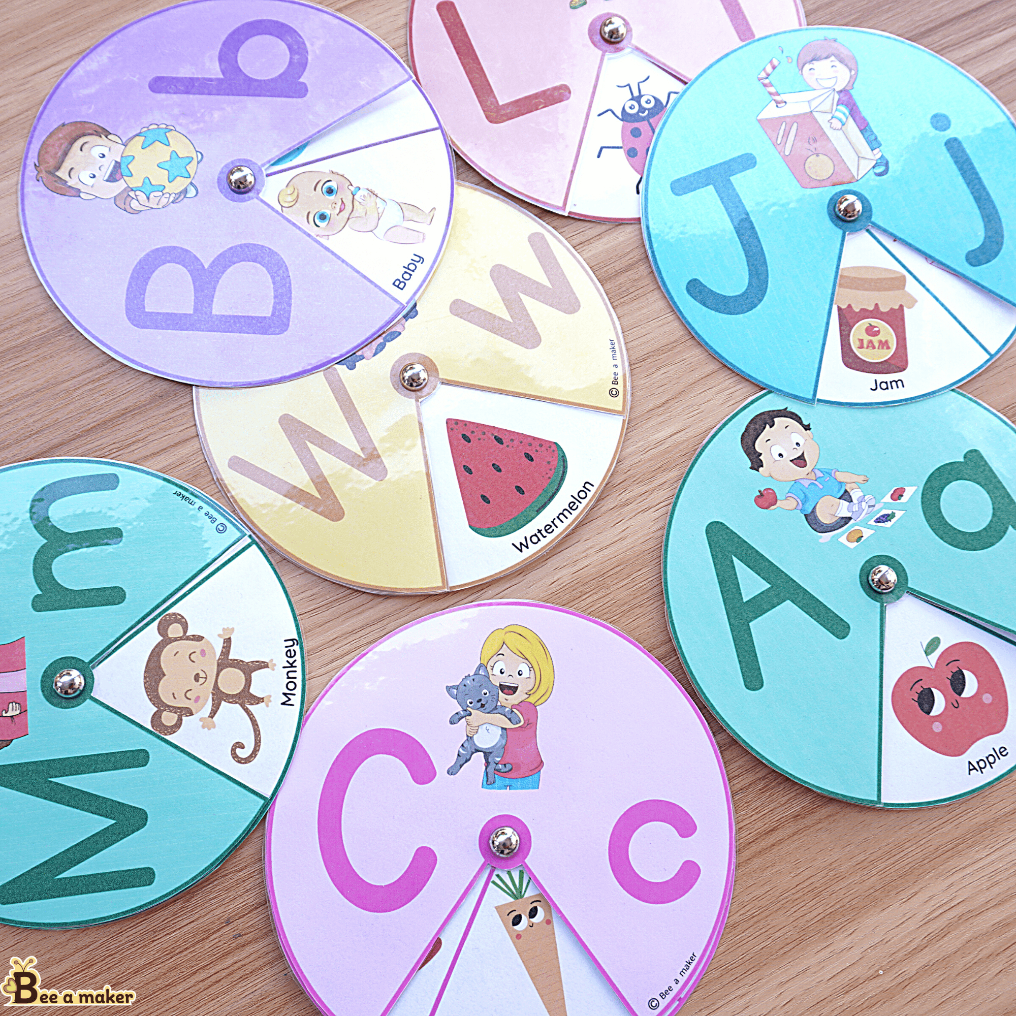 Alphabet Spinner PDF - bee.a.maker