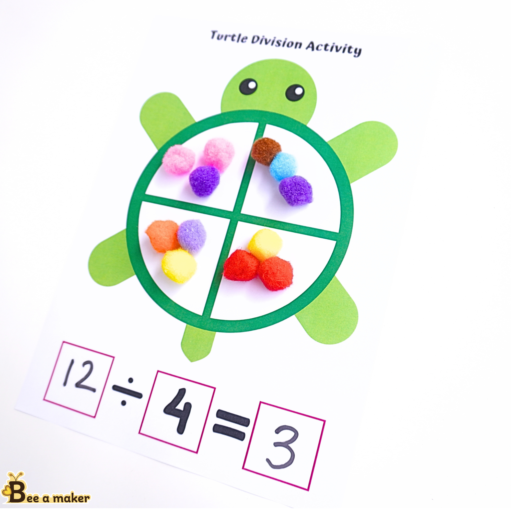 Turtle division activity- printable - bee.a.maker
