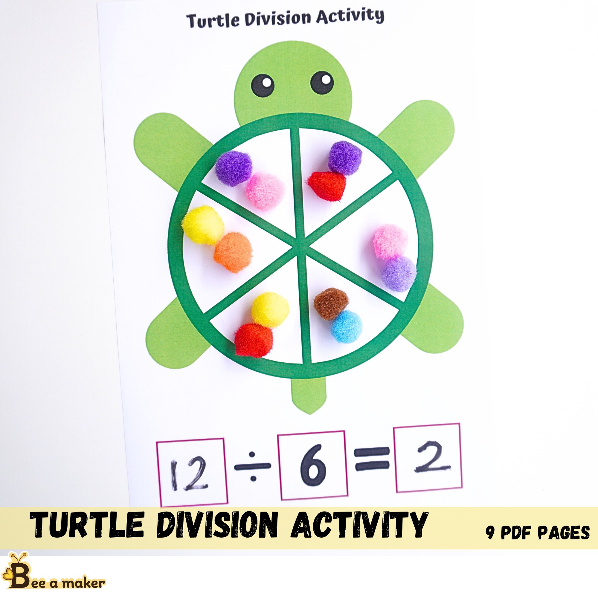 Turtle division activity- printable - bee.a.maker