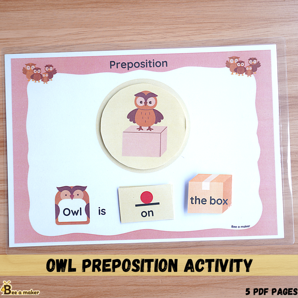 Owl Preposition activity- printable - bee.a.maker