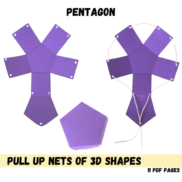 Pull up Net of 3d Shapes- PDF - bee.a.maker