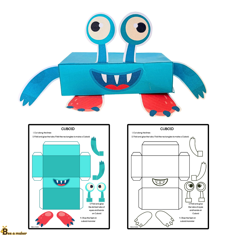 Monster 3D shapes STEM activity - bee.a.maker