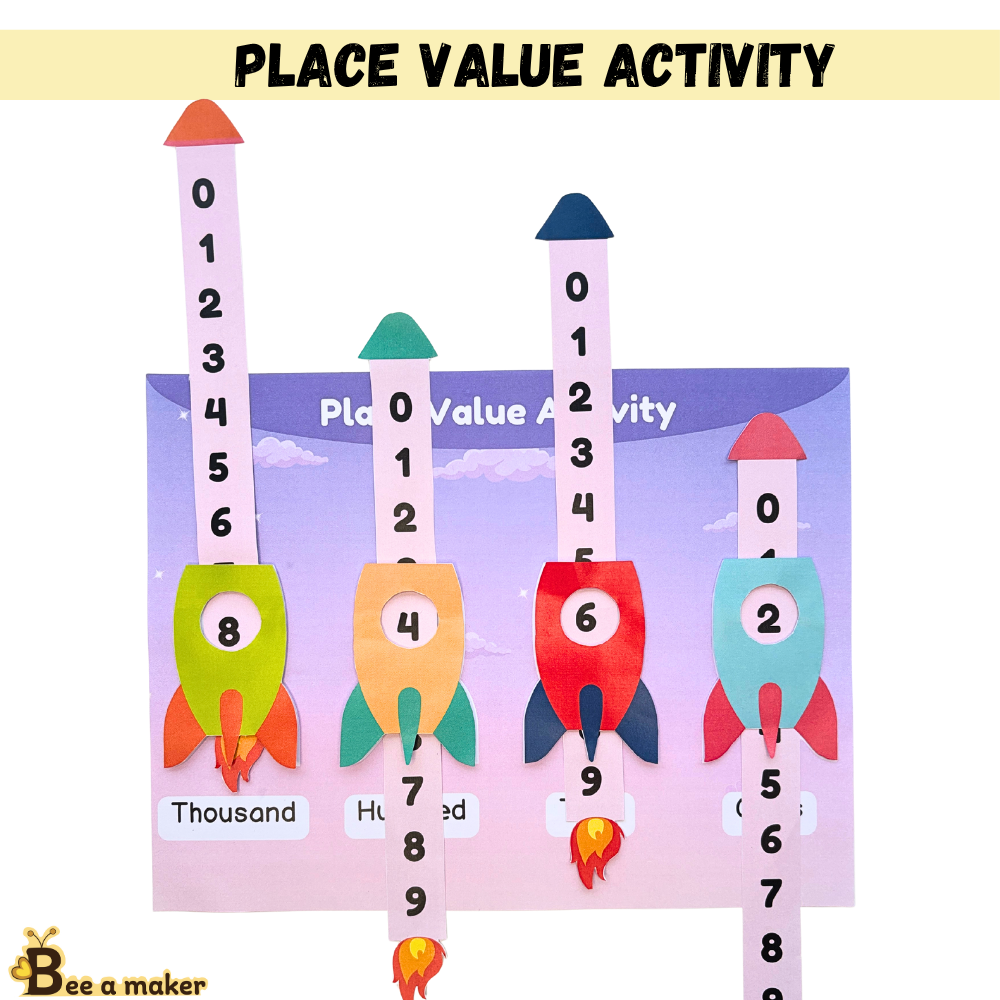 Place value activity math printable pdf - bee.a.maker