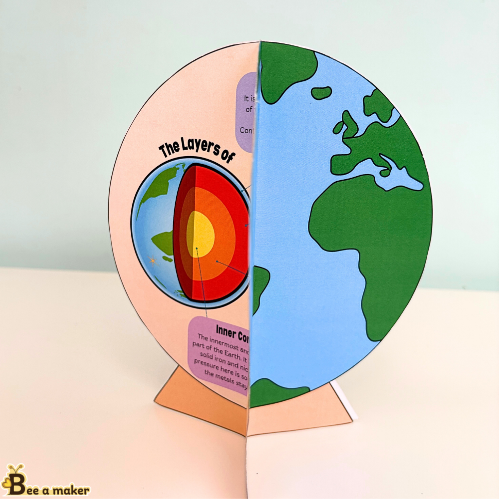 Layers of Earth pdf, science activity for kids - bee.a.maker