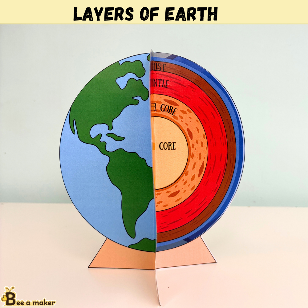 Layers of Earth pdf, science activity for kids - bee.a.maker