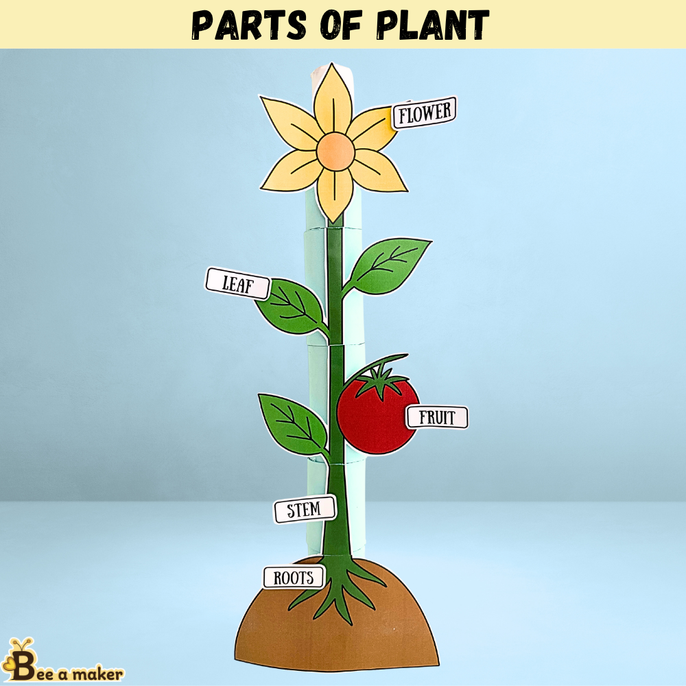 Parts of plant pdf printable activity for kids - bee.a.maker